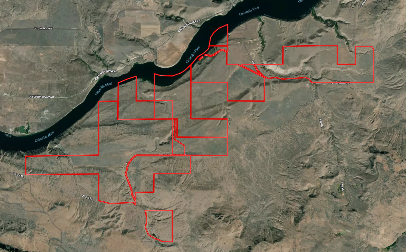 Rufus Woods Fishing Map